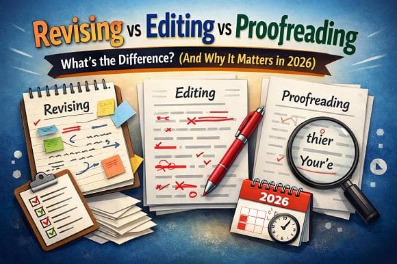 Revising vs Editing vs Proofreading: Key Differences 2026